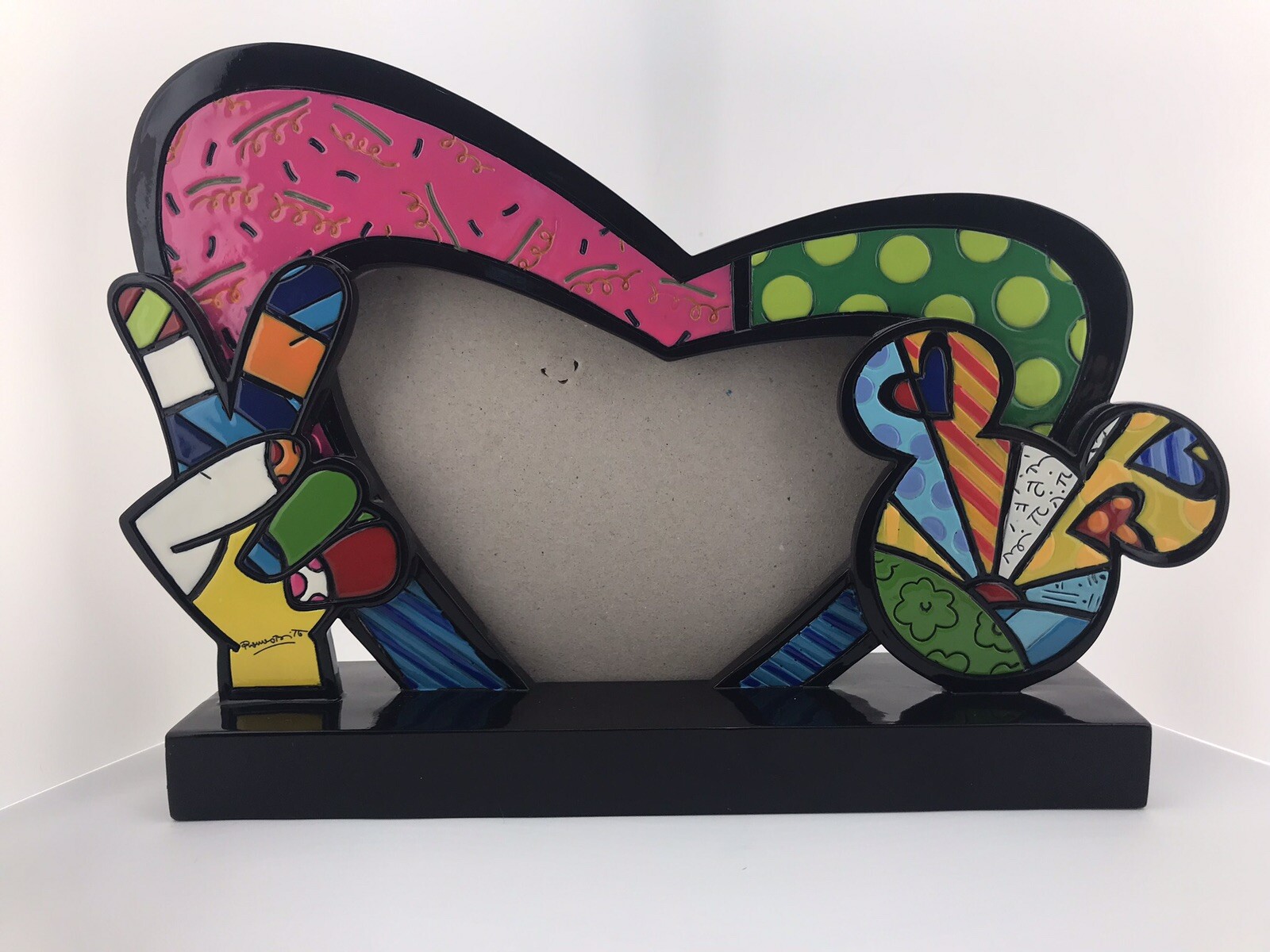 Disney Romero Britto Picture Frame w/o Glass Pop Art PEACE LOVE MICKEY ...