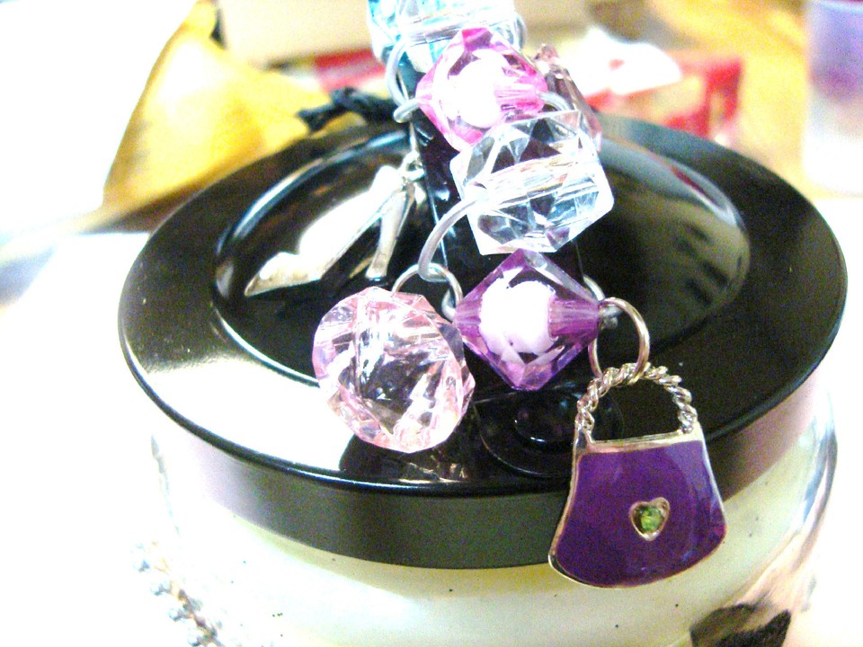 Candle Big Chunky Beaded Dangles on Lid Jeweled 16 Oz. Girls Gotta Shop ...