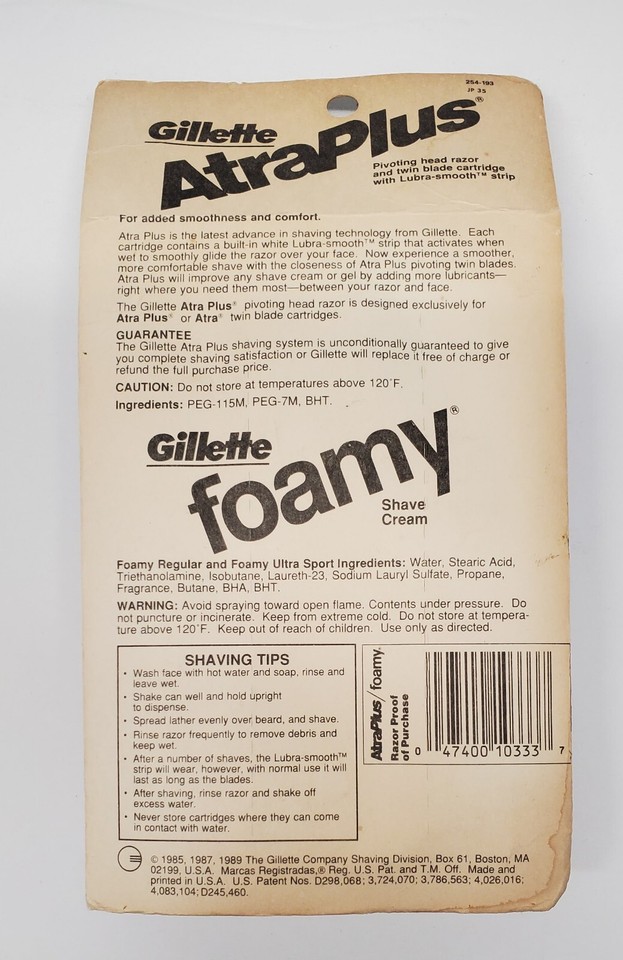 vintage gillette atra plus cartridge razor set with shaving cream | eBay