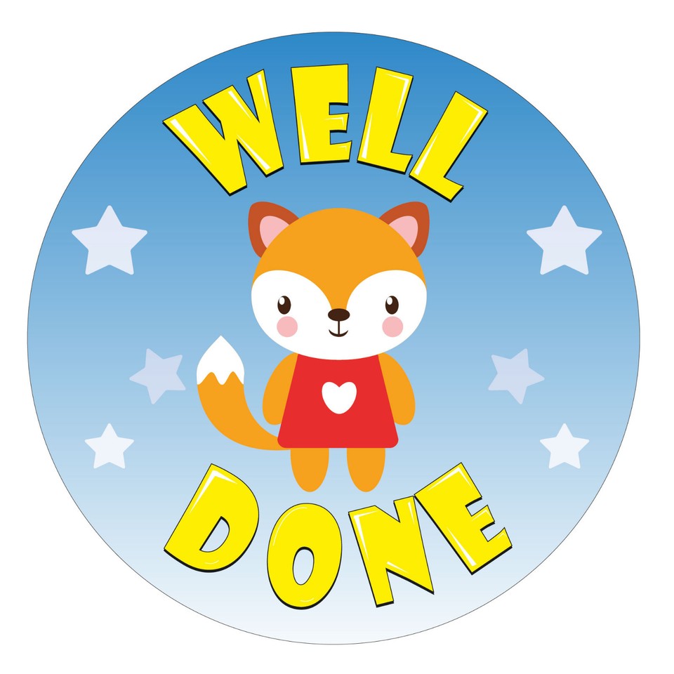 144 x Well Done Reward Stickers 'Animal Theme' School Teachers Parents ...