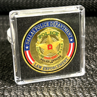 DALLAS TEXAS POLICE DEPARTMENT GOLD FINISH Challenge Coin W 2X2 ST CASE ...