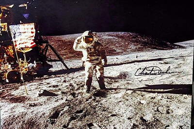 NASA Charlie Charles Duke Autograph 10th Moonwalker 8x10 Photo Apollo ...