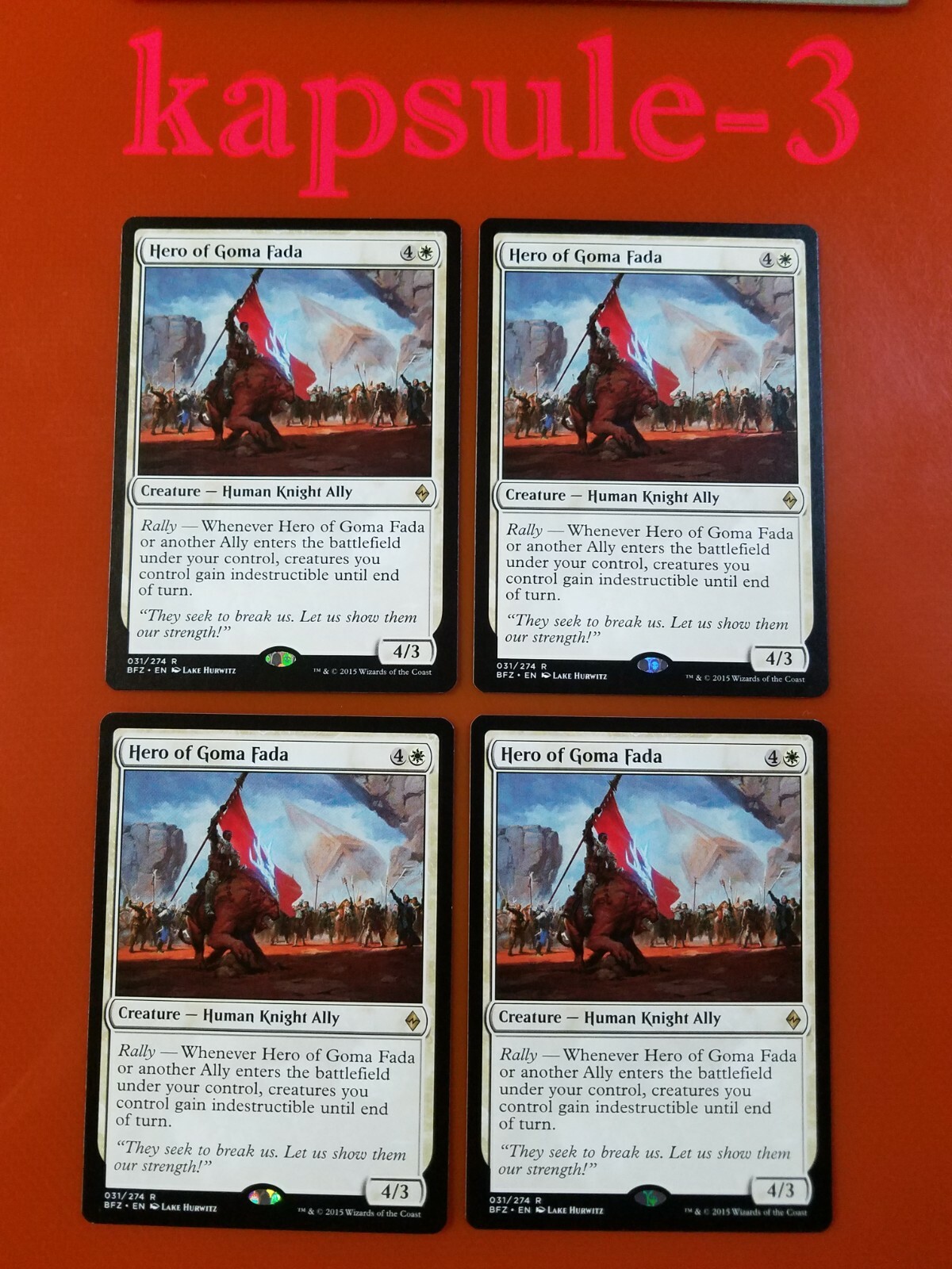 4x Hero of Goma Fada (LP-NM) | Battle for Zendikar | MTG Magic Cards | eBay
