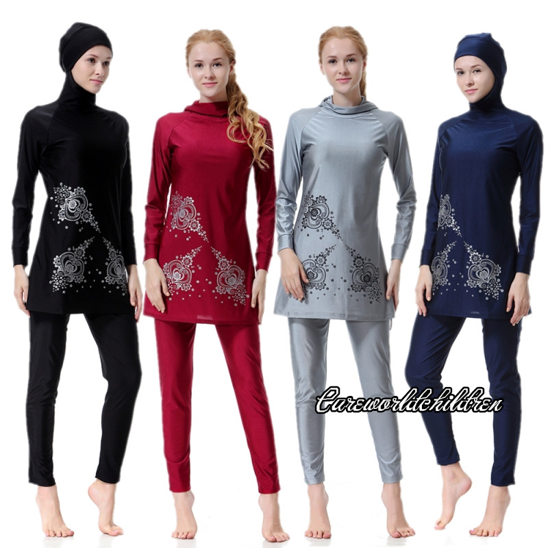 Muslim Ladies Swimwear Modest Swimsuit Islamic Jewish Tops+Pants ...