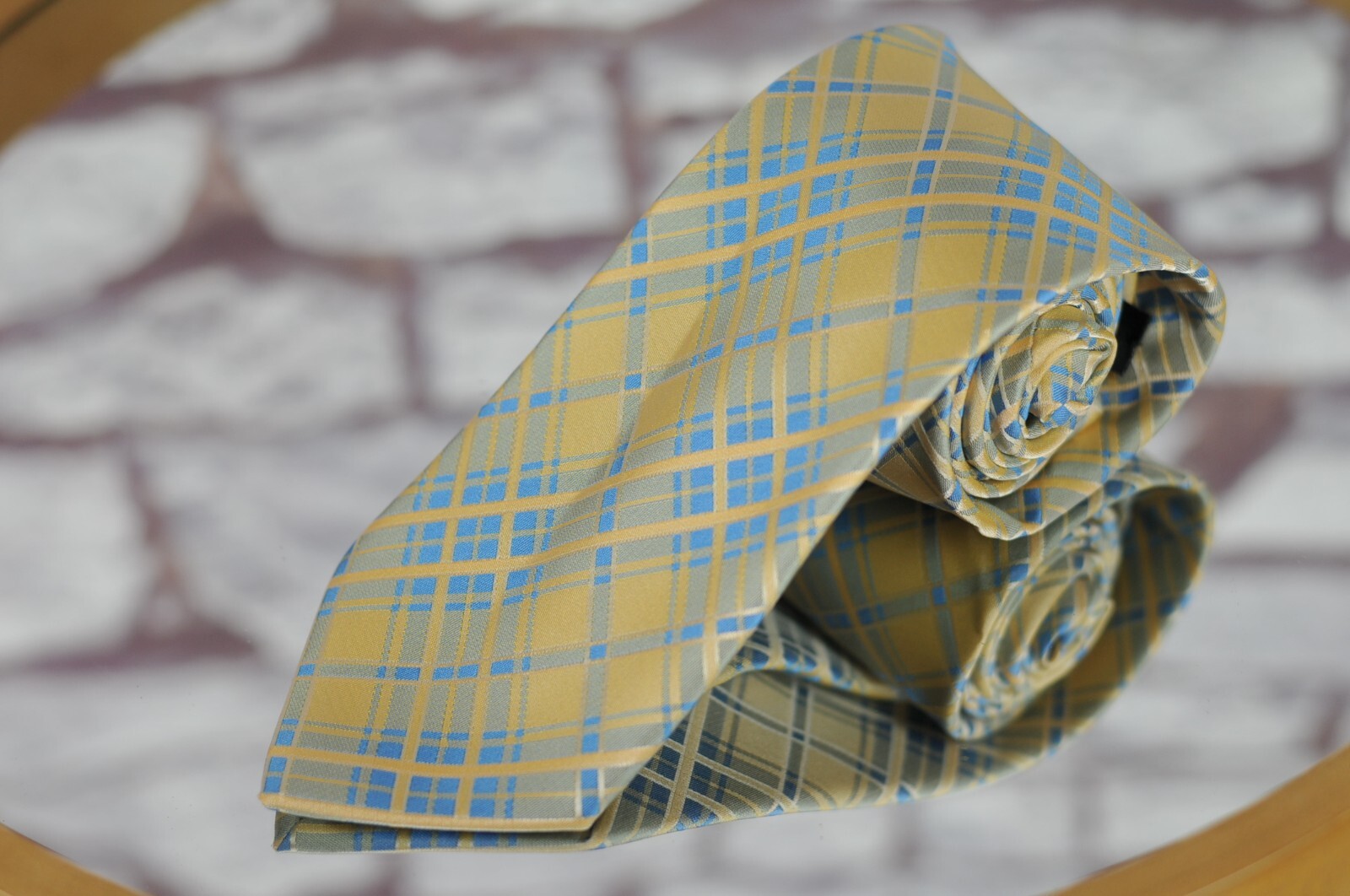 Lord R Colton Basics Tie Yellow & Blue Geometric Woven Necktie 58 x 3. ...