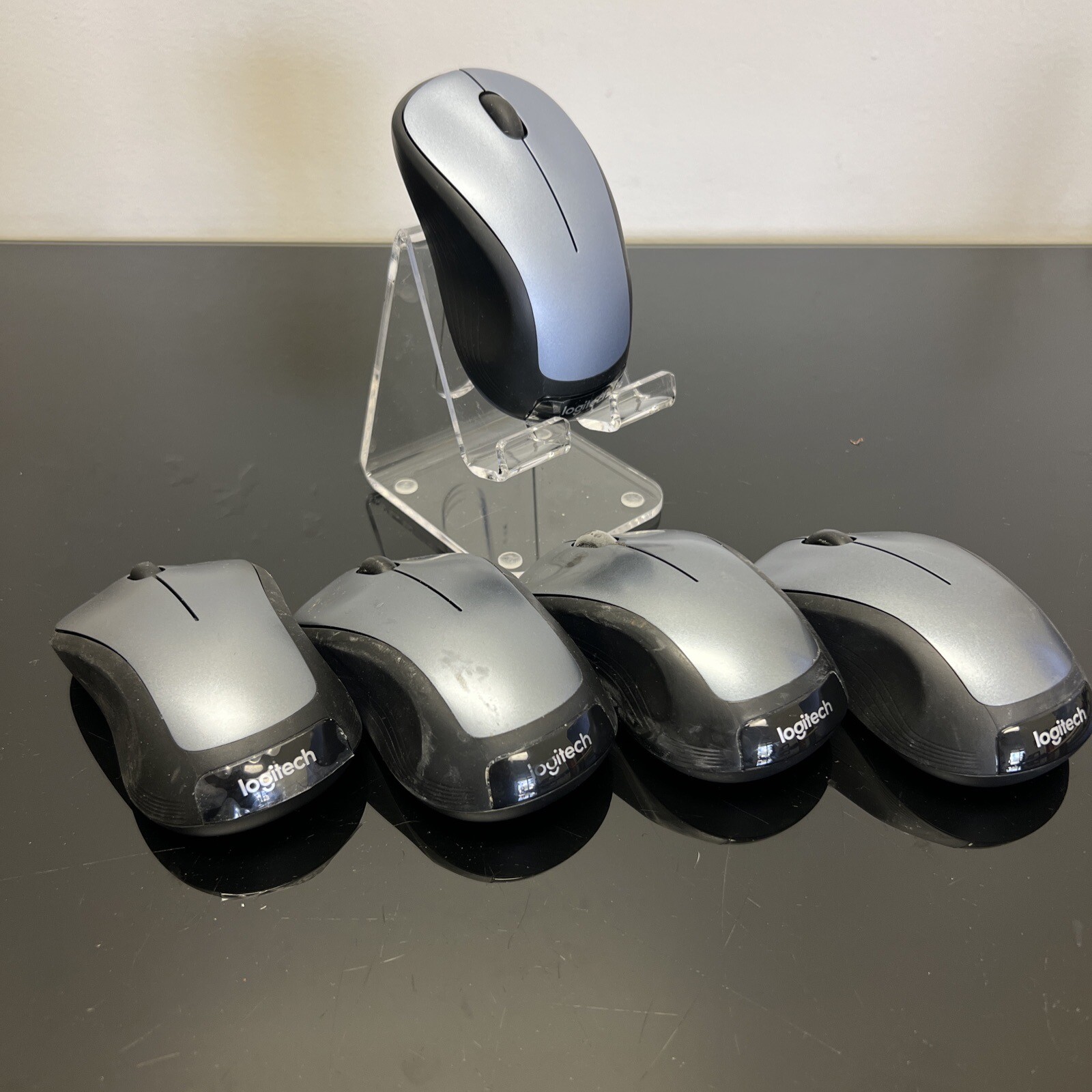 Lot of 5 - Logitech M310 - Wireless Optical Mice - Silver - No USB ...