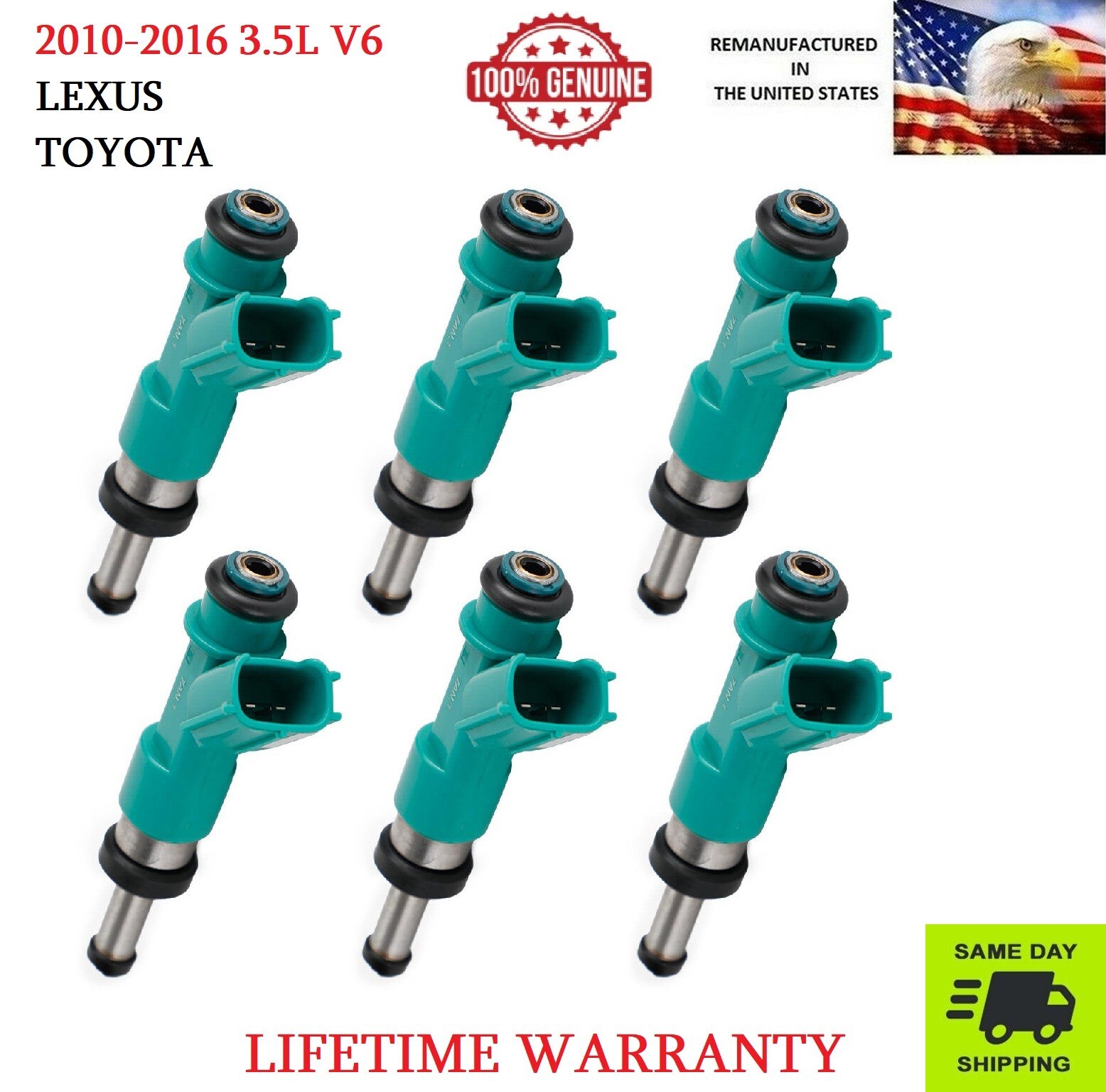 OEM 6X Fuel Injectors For TOYOTA 2013-16 Avalon 2016 Tacoma 3.5L V6 ...