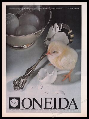 Oneida Flatware Chick 1980s Print Advertisement Ad 1980 Michelangelo ...