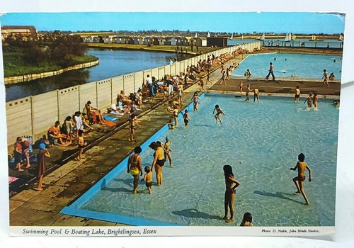 Families Enjoying The Swimming Pool Brightlingsea Essex Vintage ...