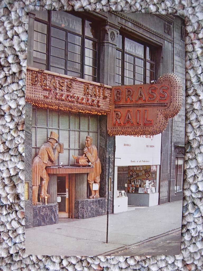 DETROIT MI-BRASS RAIL THEATRE BAR-RESTAURANT-EXTERIOR-DAY-NEON SIGNS-WM ...