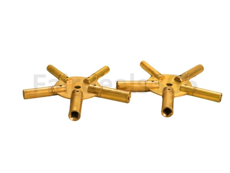 2pc Brass Clock Winding Keys with 5 Pronged Even 4,6,8,10,12 & Odd 5,7 ...