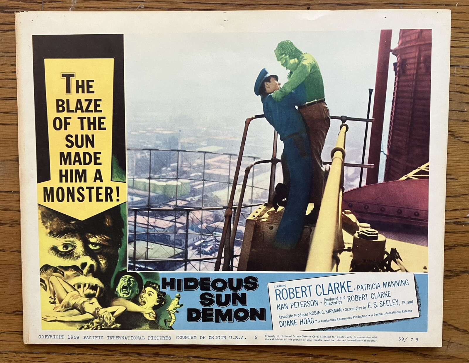 Original HIDEOUS SUN DEMON lobby card SET 11 x 14 Complete Set of 8! | eBay