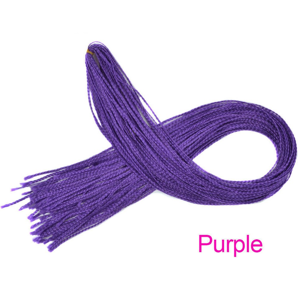 28" Thin Long Box Braids Crochet Braiding Hair Extensions Micro Dreads ...