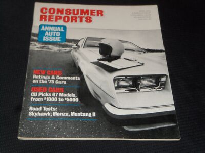 1975 APRIL CONSUMER REPORTS MAGAZINE - ANNUAL AUTO ISSUE COVER - O ...