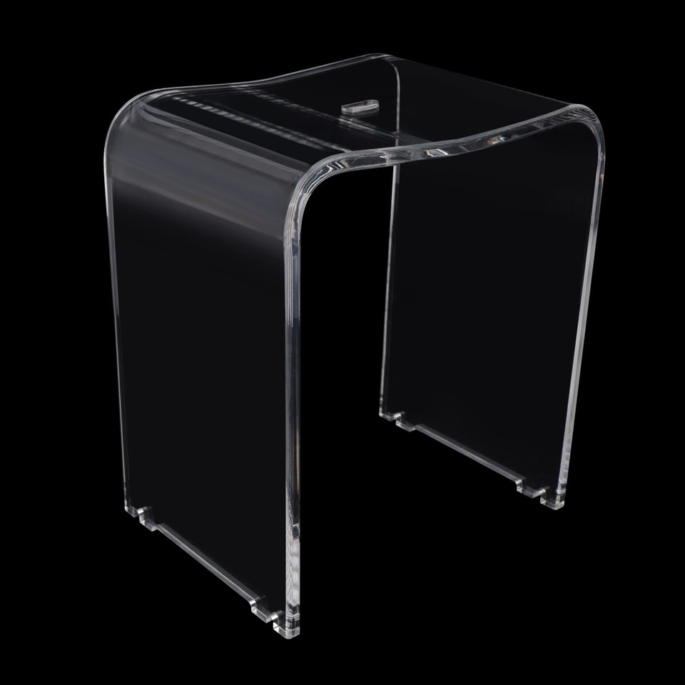 300Lbs Modern Acrylic Shower Stool Clear Bath Stool SPA Seat Bathroom ...