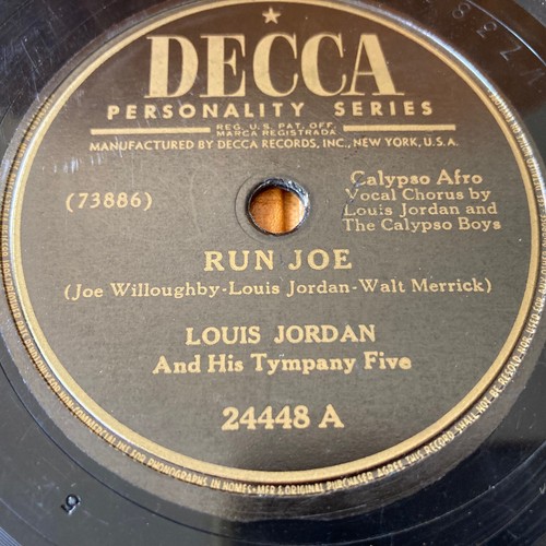 RUN JOE LOUIS JORDAN 78 RPM RECORD DECCA 24448 ALL FOR THE LOVE OF LIL ...