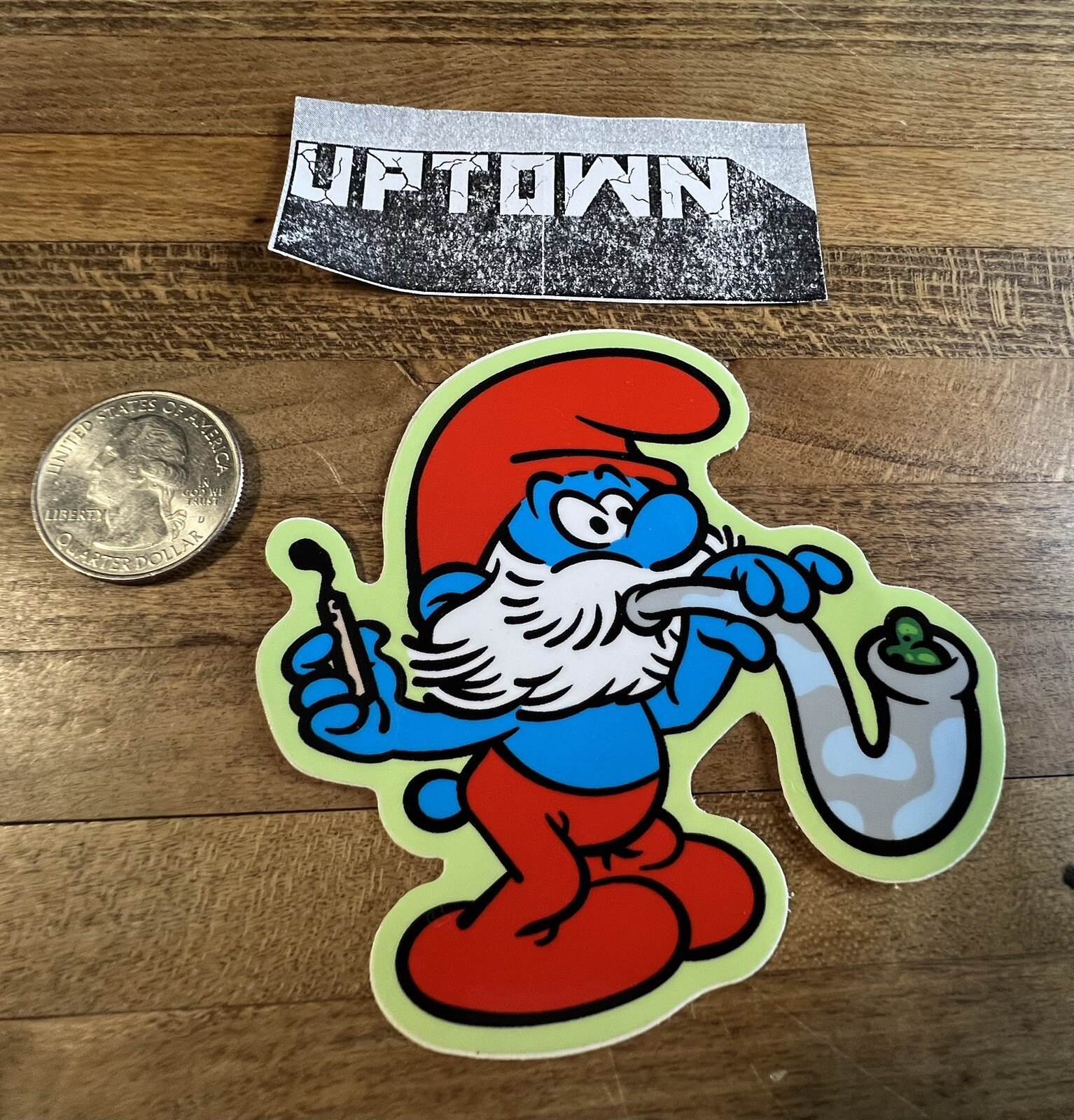 Strangelove Skateboards X Todd Bratrud Smurfs Papa sticker 420 | eBay