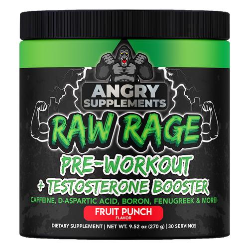 Pre Workout Powder Angry Supplements Raw Rage + Test Booster Drink ...