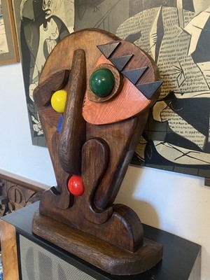 Modernist Sculpture Bust Contemporary Brutalist Head Brian Hopwood ...