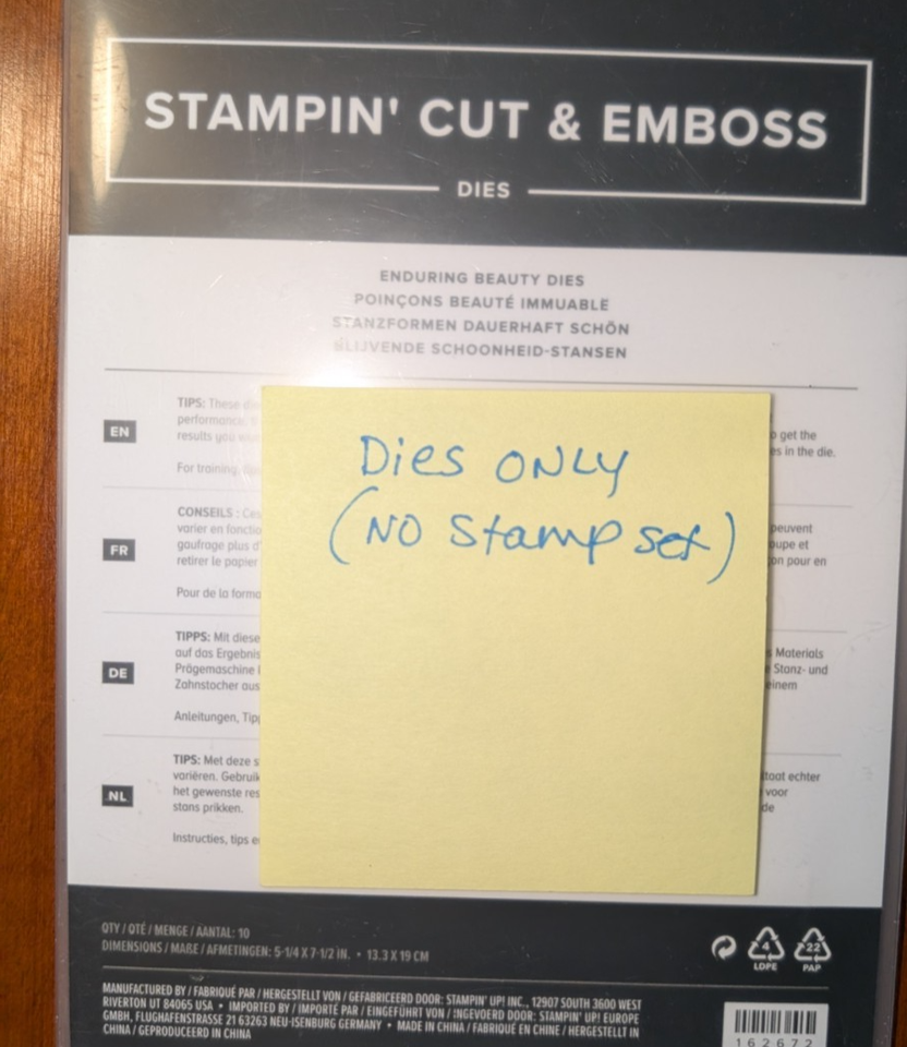 Stampin UP Stamps Embossing DIES CUT and EMBOSS Some RETIRED sets | eBay