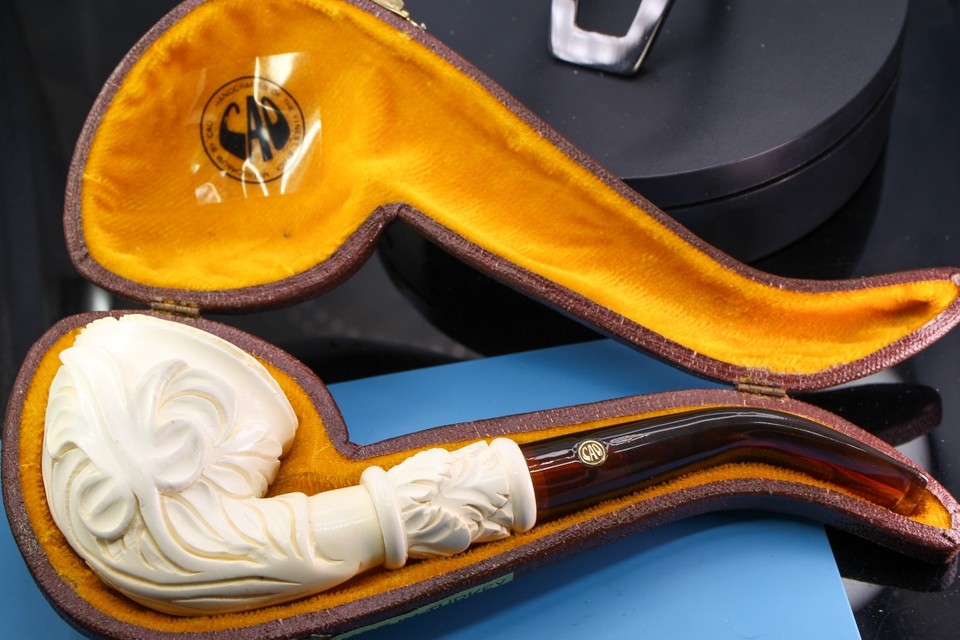 Cleaned- STUNNING CAO Magnum Floral Dublin Estate Block Meerschaum Pipe ...
