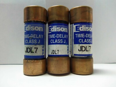 Nice Lot JDL7 Edison 7 Amp Fuses Class J Time Delay LPJ-7SP | eBay