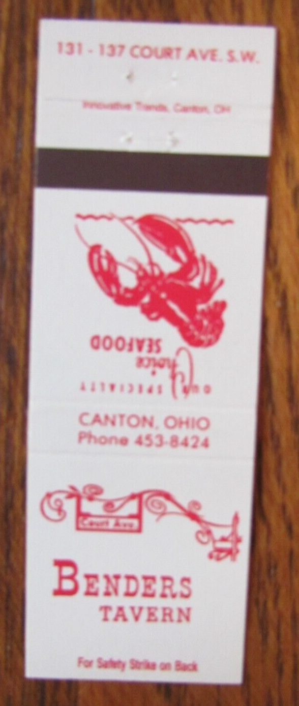CANTON, OHIO MATCHBOOK COVER: BENDERS TAVERN EMPTY MATCHCOVER -D | eBay