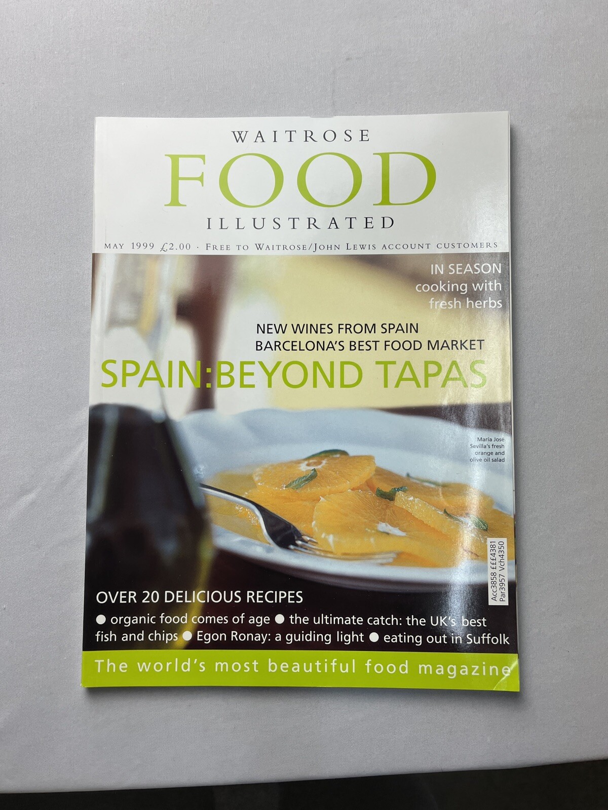 WAITROSE FOOD ILLUSTRATED Magazine May 1999/ Maria Jośe, Anissa Helou ...