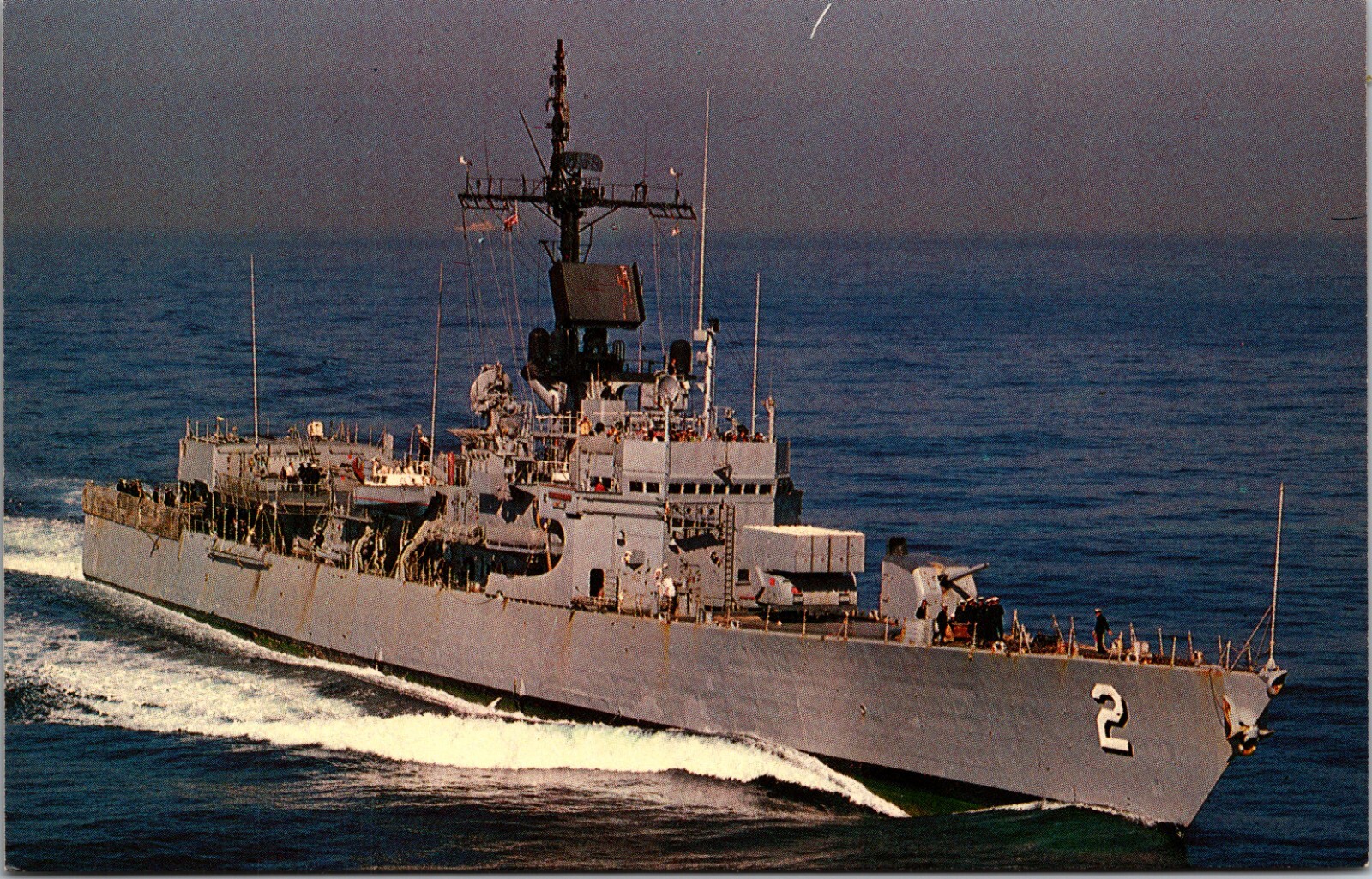Postcard U.S.S. Ramsey Guided Missile Fast Frigate Warship Ship Boat ...