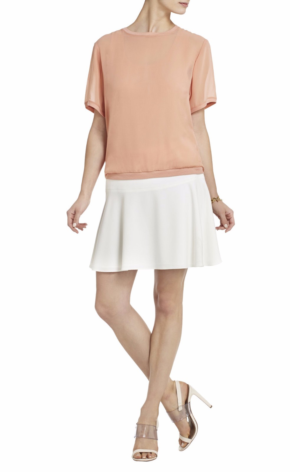 NEW BCBG MAX AZRIA BUSH AJA T-SHIRT OVERLAY TANK SIL1R997/S366 SIZE M ...