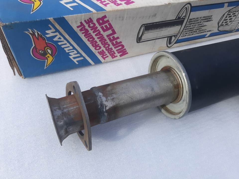 THRUSH Header Muffler NOS | Round Straight | 4 in | Steel | Aftermarket ...