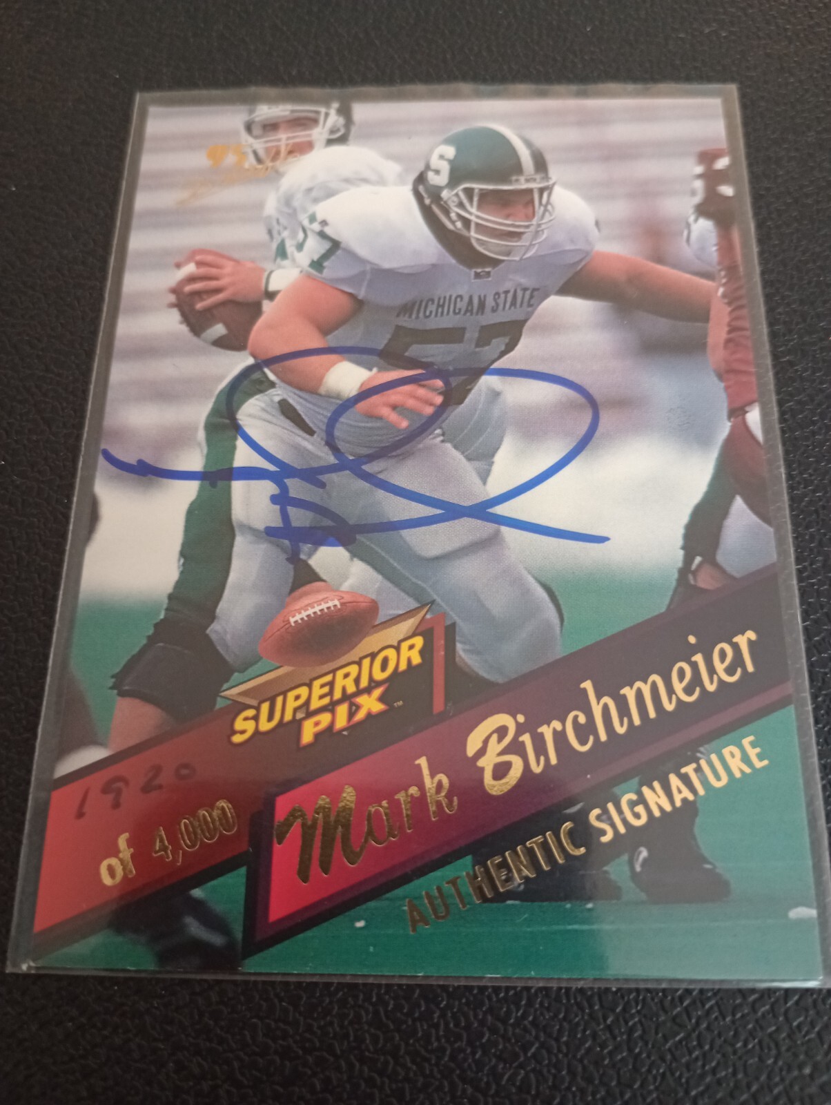 1995 Superior Pix Mark Birchmeier AUTOGRAPH Michigan State /4000 | eBay