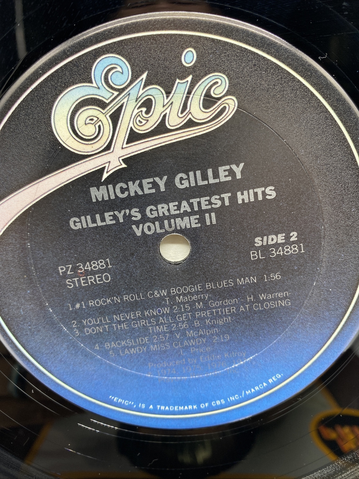 Mickey Gilley Greatest Hits Volume II LP Vinyl Playboy Records AL 34881 ...