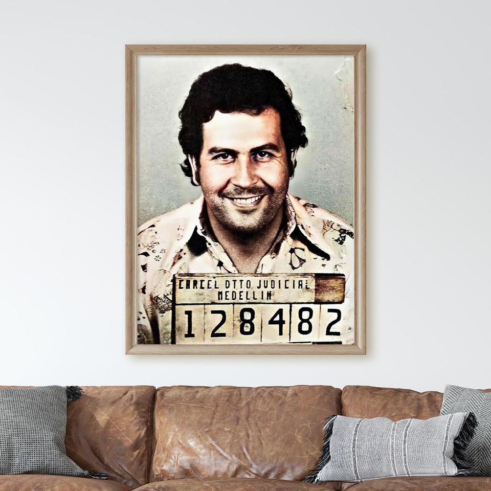 Pablo Escobar Prison Mug Shot Famous Jail Head Shots Wall Art Poster ...
