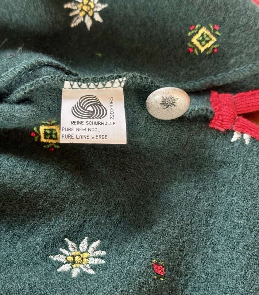 Geiger Boiled Wool Cardigan Sweater Jacket Snowflake Button Front | eBay