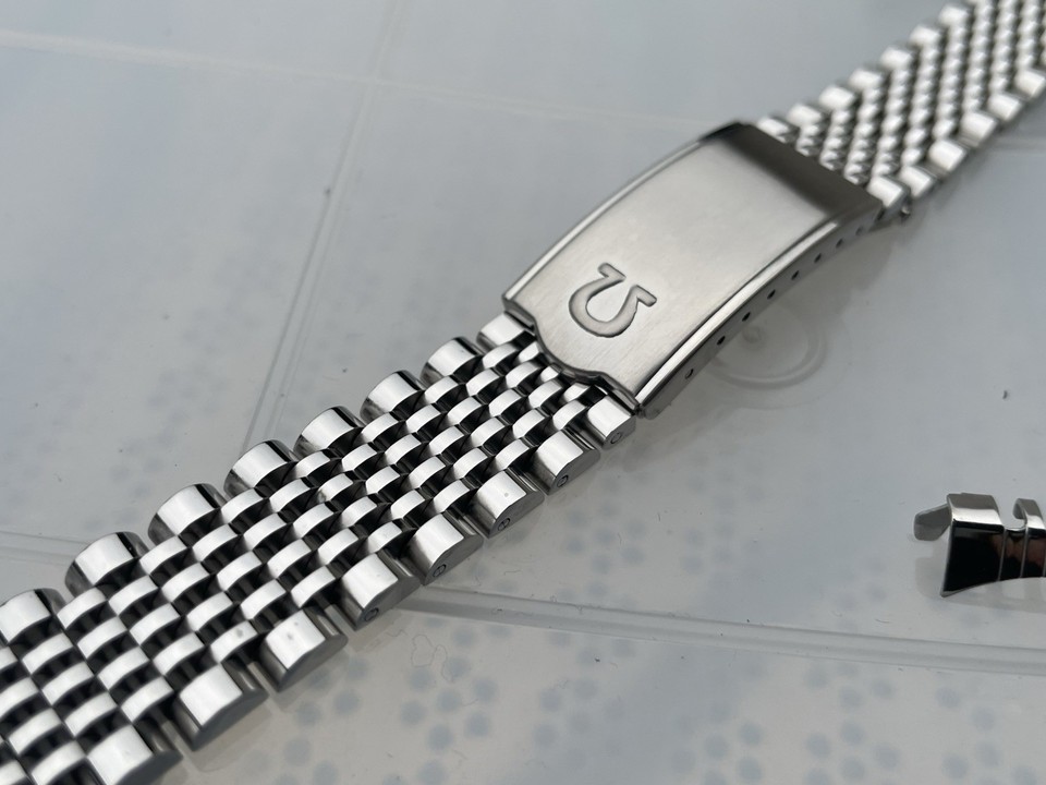 18mm Omega seamaster Rice Bead Wrist Watch Strap Bracelet Stainless ...