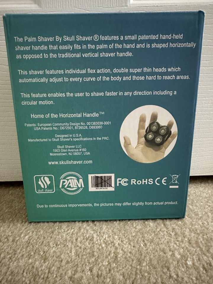 Skull Palm Shaver for Bald Head Waterproof Cordless Electric Shavers ...