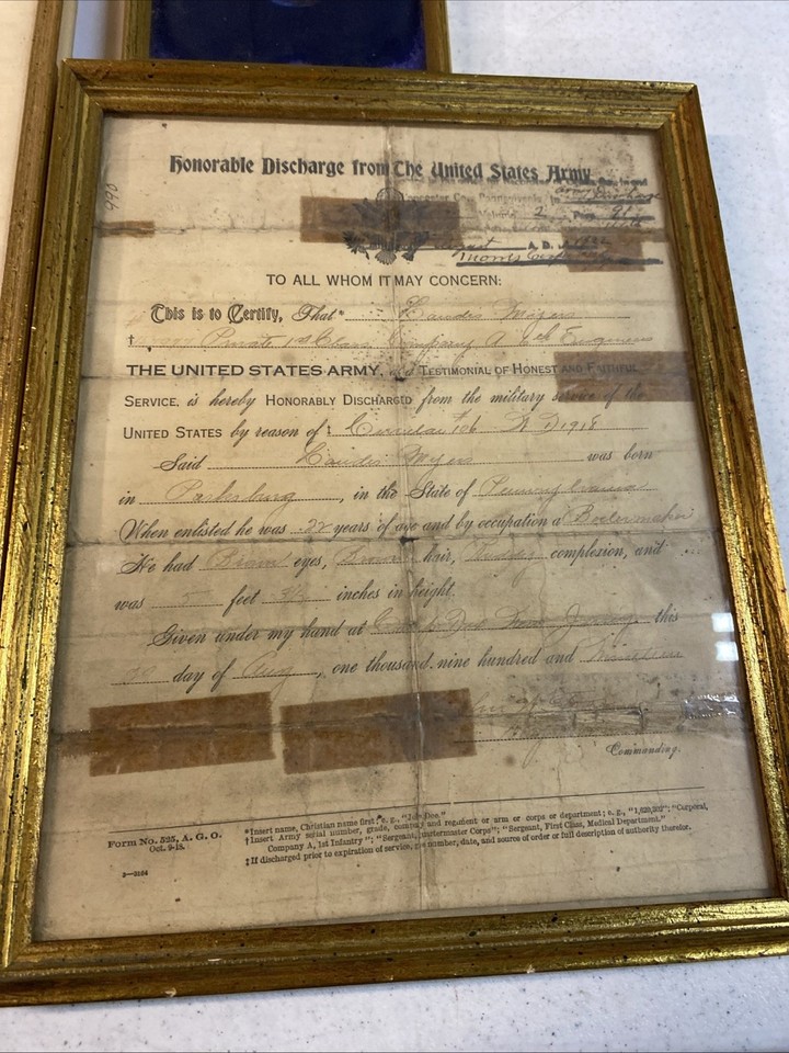 original Ww1 Medal 5 Ribbon With Documents That Detail His Time In ...
