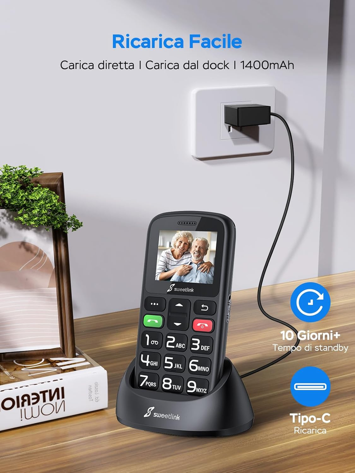 4G Telefono Cellulare per Anziani Con Tasti Grandi, Senior Telefoni per ...