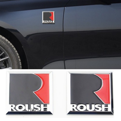 2X Metal SQUARE R ROUSH Emblem Badge Sticker CAR Fender Decal for ...