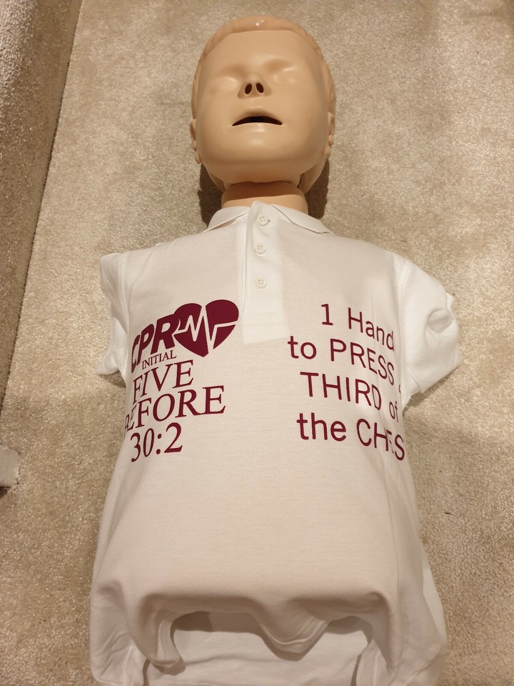 Little Anne CPR Junior NPLQ Custom printed T polo Shirt first aid 4 ...