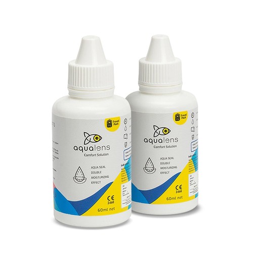 Aqualens Comfort Contact Lens Solution 60ML - Pack of 2 (Lens Cases ...