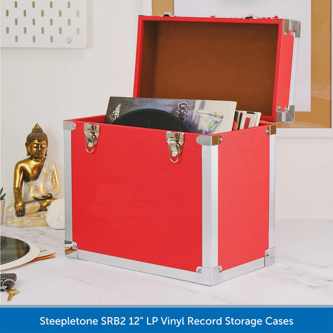 12" Vinyl Record Storage Box Flight Carry Case 12 Inch LP Album ...