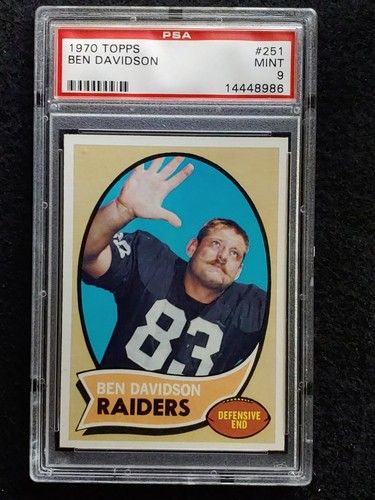 Ben Davidson 1970 Topps Football # 251 PSA 9 Mint Oakland/Las Vegas ...