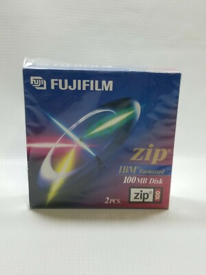 2 FUJI FUJIFILM 100 MB Zip Drive Disks IBM Formatted NEW Factory Sealed ...