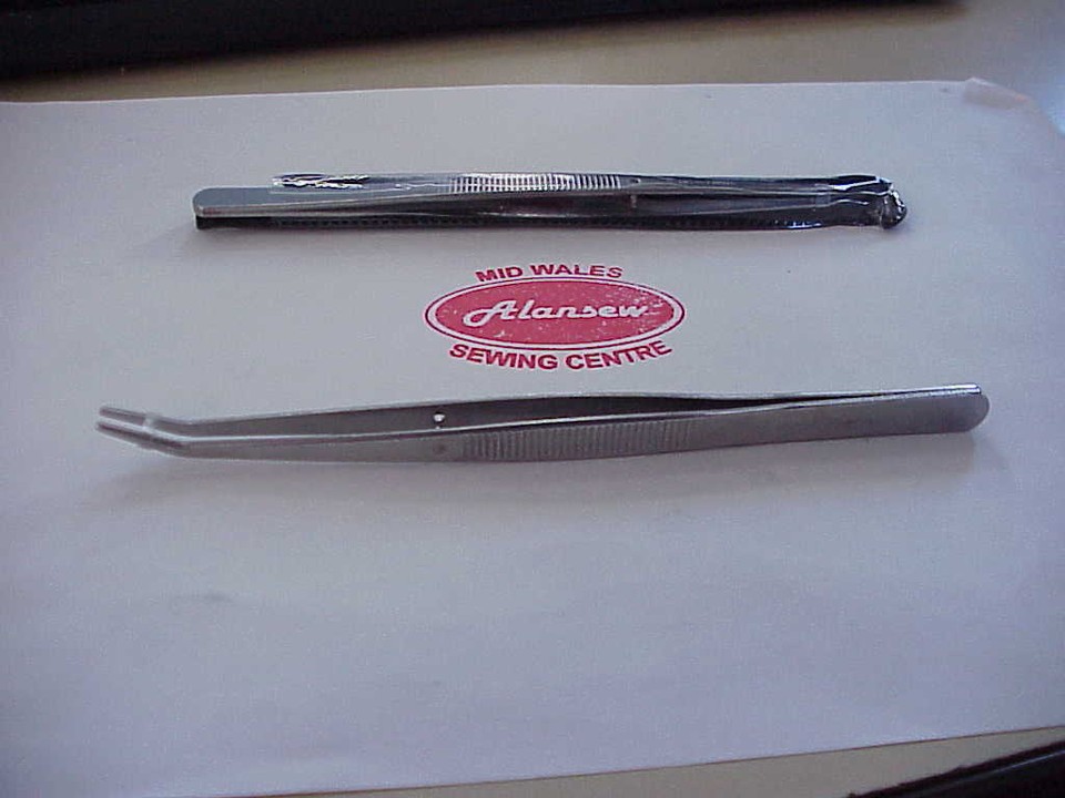 SEWING MACHINE OVERLOCKER STAINLESS STEEL THREADING TWEEZERS | eBay UK