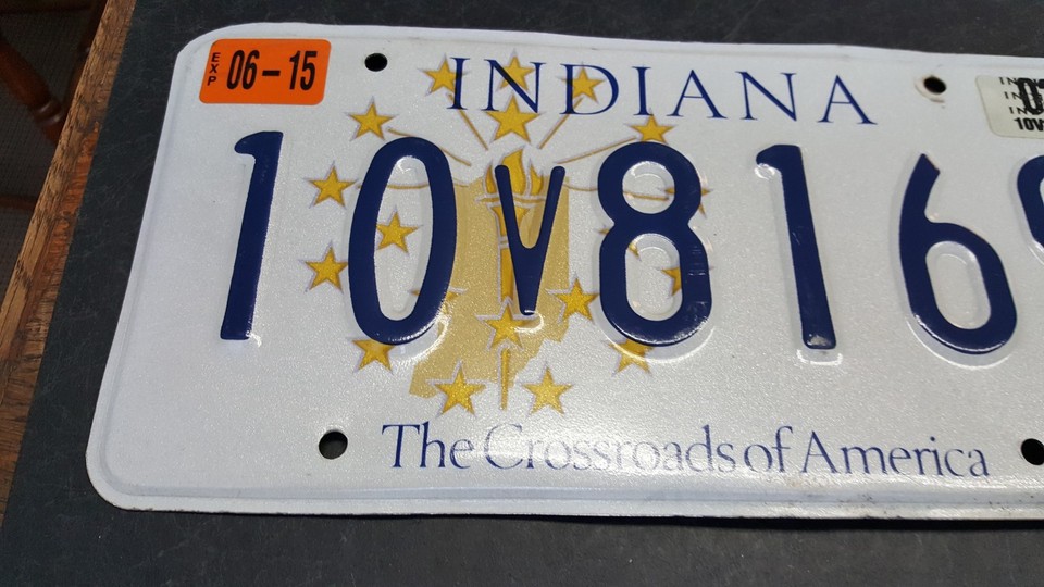 License Plate Tag Vintage Indiana 2003 10V 8169 Crossroads of America ...