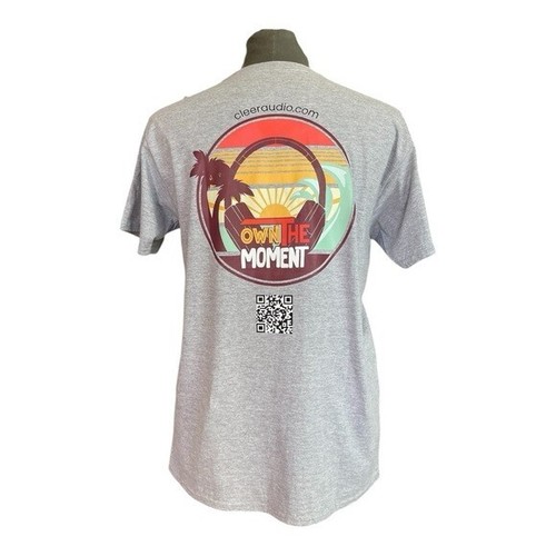 New Men’s Tee Grey Cotton Short Sleeve T-Shirt OWN THE MOMENT Cleer Logo Tee Top | eBay