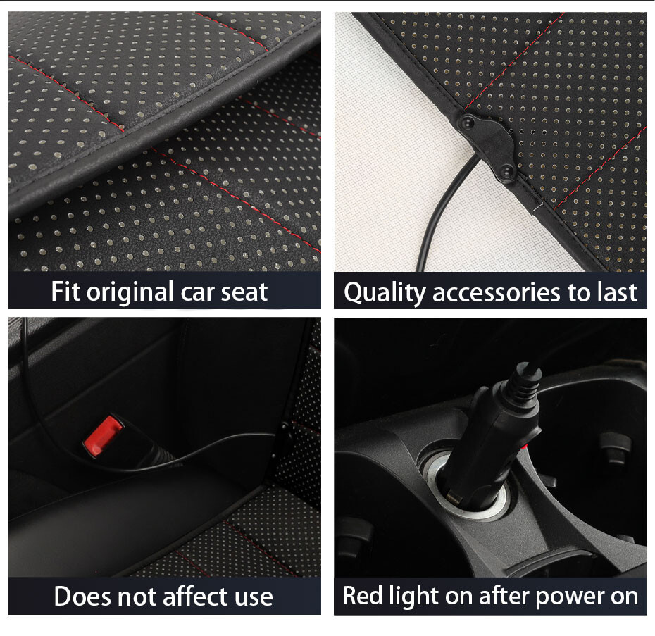 Power Heated Car Front Seat Cover Fast Heating Warmer Heater Cushion ...