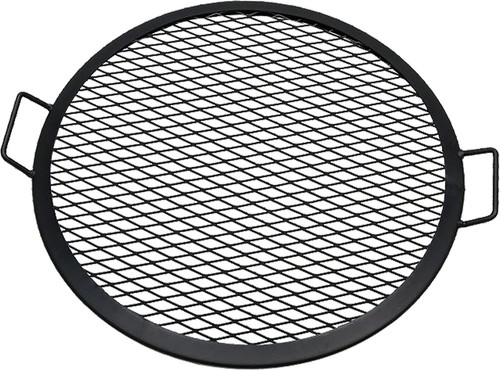 X-Marks Fire Pit Cooking Grate - Outdoor Round Black Steel BBQ Campfire ...